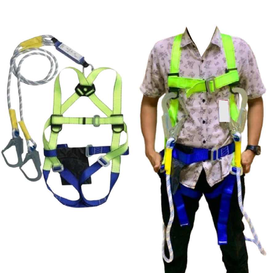 Jual ENGO Full body harness double big hook with buffer / Full body harness 2 hook + Absorber ...