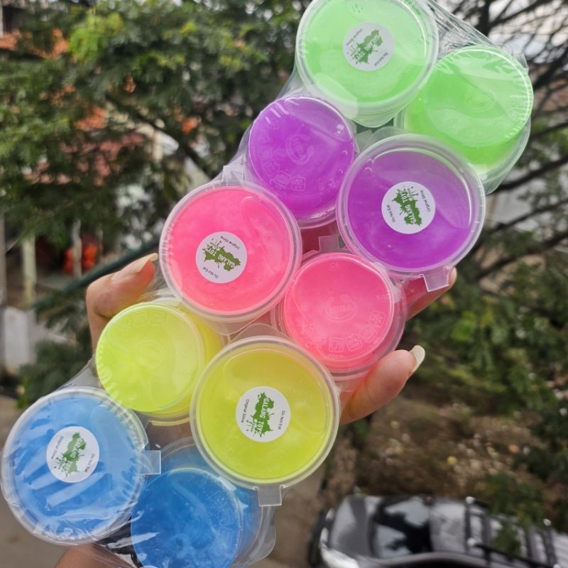 Jual 10 pc mainan slime jelly metalik 35cc / slem murah / slime jiggly ...