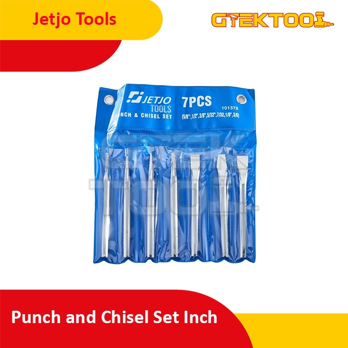 Jual Jetjo Tools Punch and Chisel Set 7pcs Inch Pahat Besi Penitik Pin ...