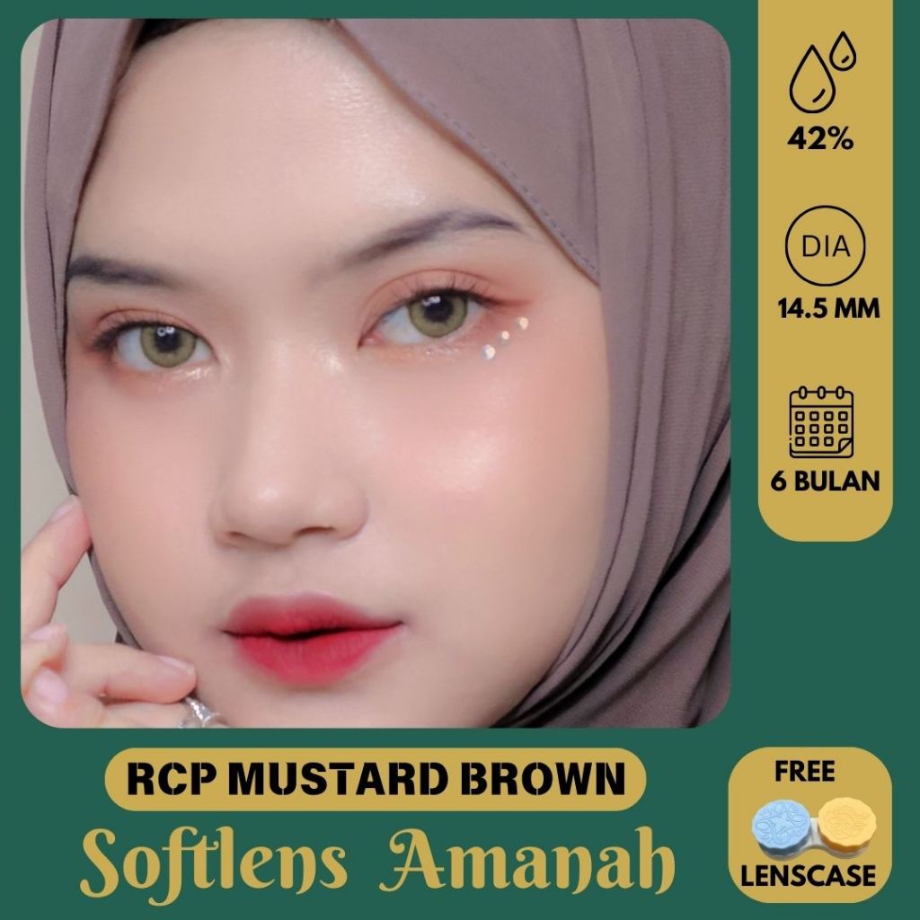 Jual Softlens RCP MUSTARD BROWN 14,5MM / Softlens Amanah / Softlen ...