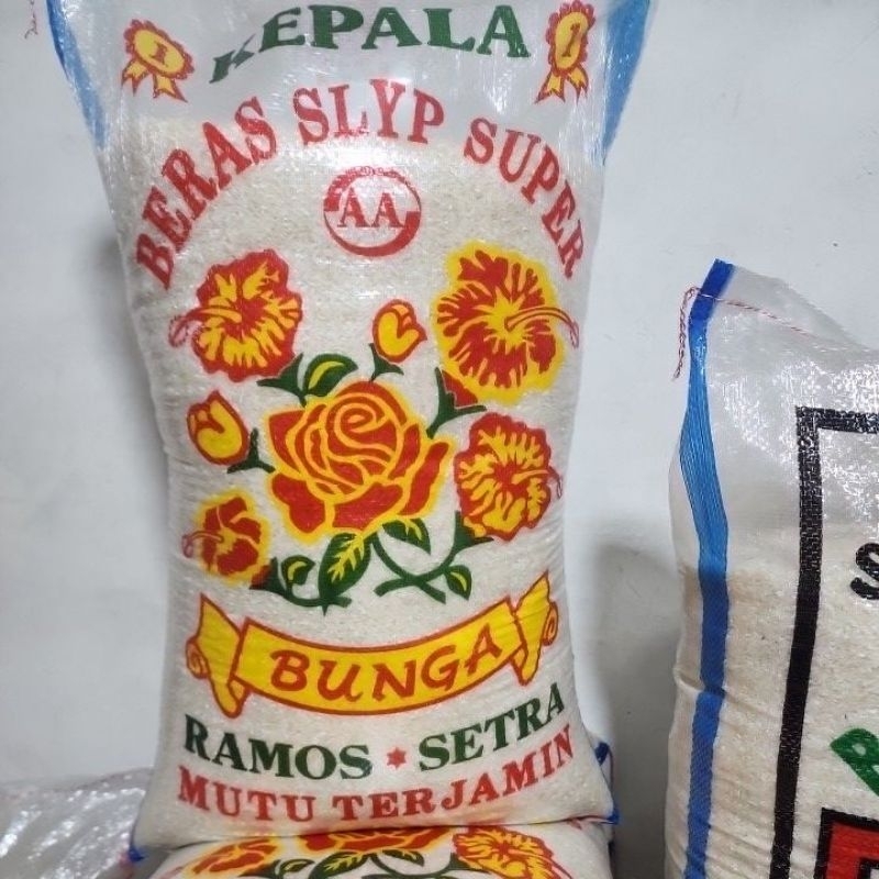 Jual BERAS RAMOS CAP BUNGA 10 LITER. PULEN SEDANG. . | Shopee Indonesia