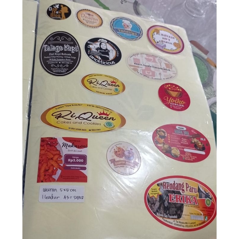 Jual Stiker label produk/ sudah di cutting/ sticker makanan dan minuman ...