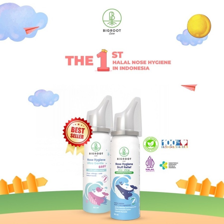 Jual BIGROOT Nose Hygiene Spray Stuff Relief dan Ultra Gentle Baby 50ml ...