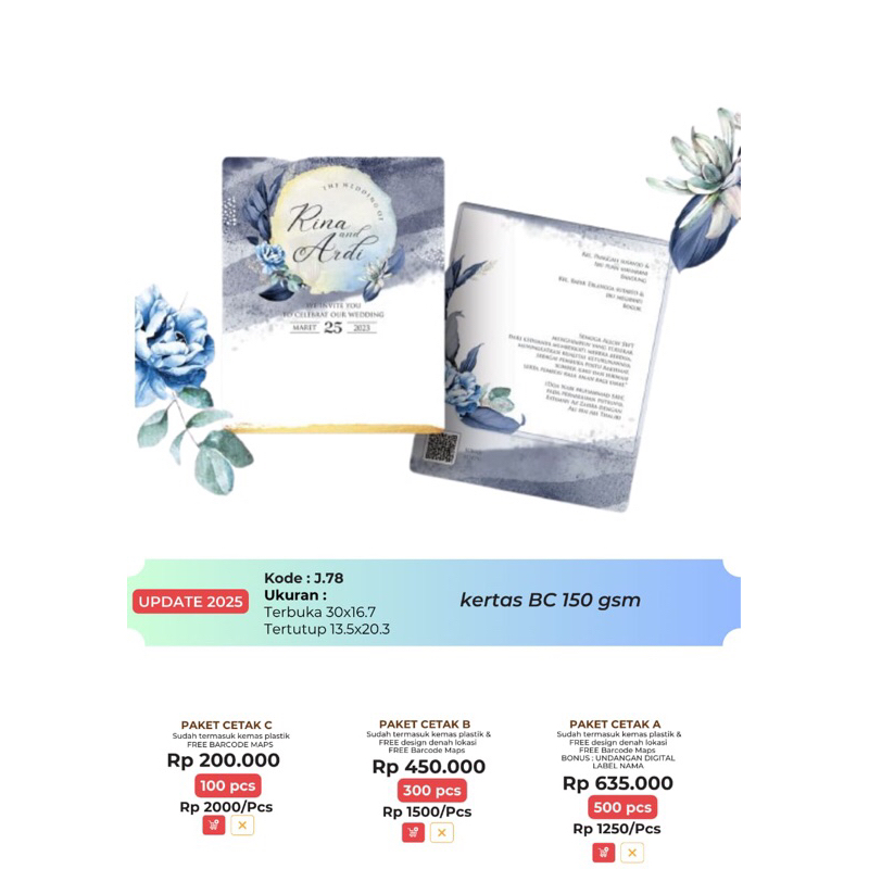 Jual UNDANGAN PERNIKAHAN CUSTOM - WEDDING INVITATION | Shopee Indonesia