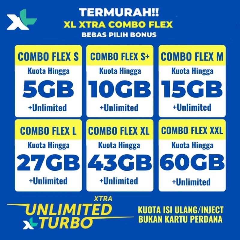 Jual PAKET DATA XL XTRA COMBO FLEX XL | Shopee Indonesia