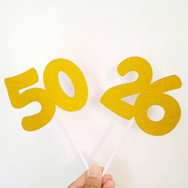 Jual Custom Cake Topper Angka Glitter | Shopee Indonesia