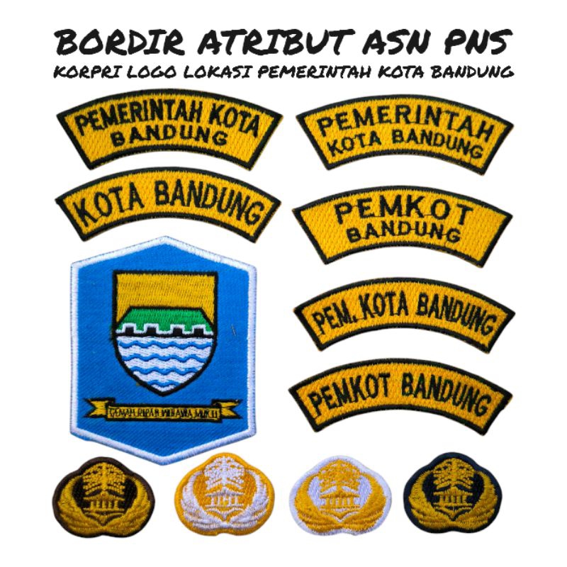 Jual BORDIR ATRIBUT INSTANSI PERLENGKAPAN SERAGAM ASN PNS KORPRI ...