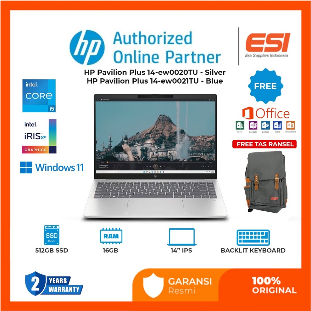 Jual HP Pavilion Plus 14-ew0020TU/ew0021TU i5-1355U 512GB SSD 16GB | Shopee Indonesia