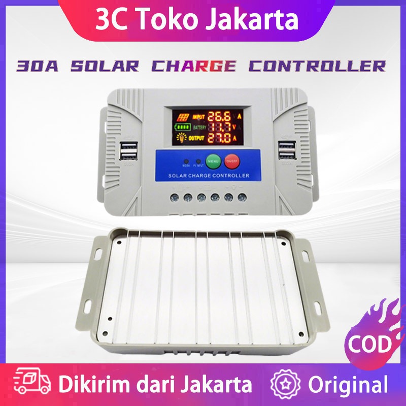 Jual 30A Solar Charge Controller Cell PWM Pengisi Daya Surya 12V 24V | Shopee Indonesia