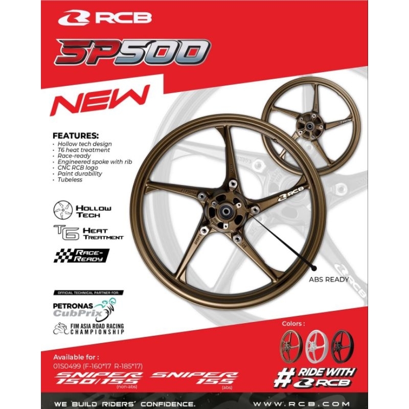 Jual velg racing RCB type sp 500 depan saja ukuran 120 ring 17 motor ...