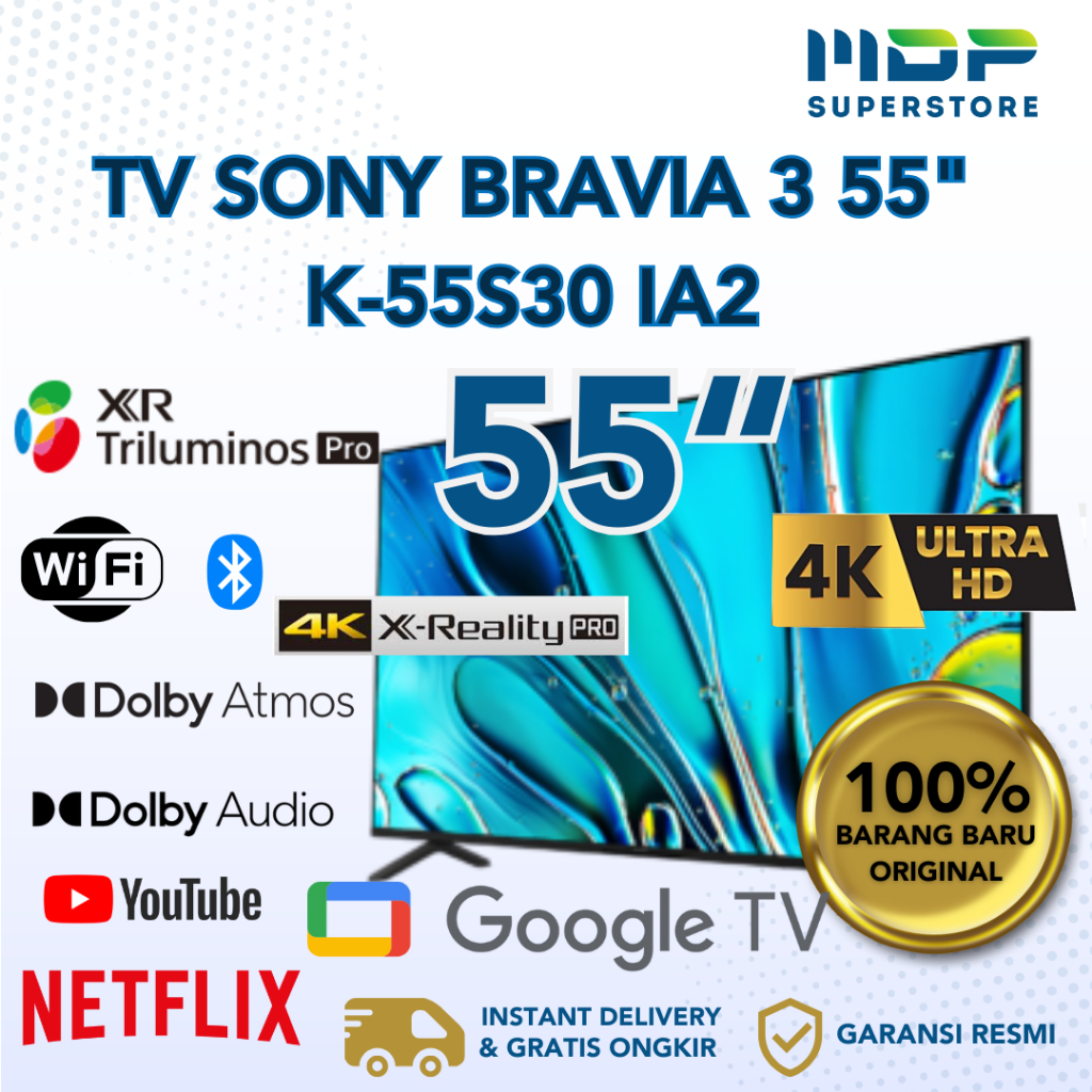 Jual SONY BRAVIA 3 K-55S30 K55S30 55 INCH 4K ULTRA HD GOOGLE TV SONY ...