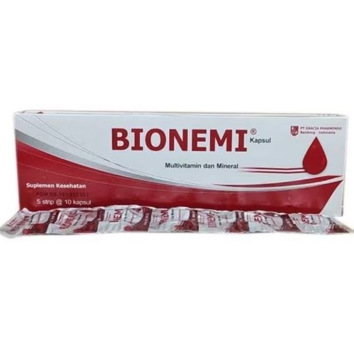 Jual BIONEMI KAPSUL BOX/STRIP Multivitamin dan Mineral untuk anemia ...