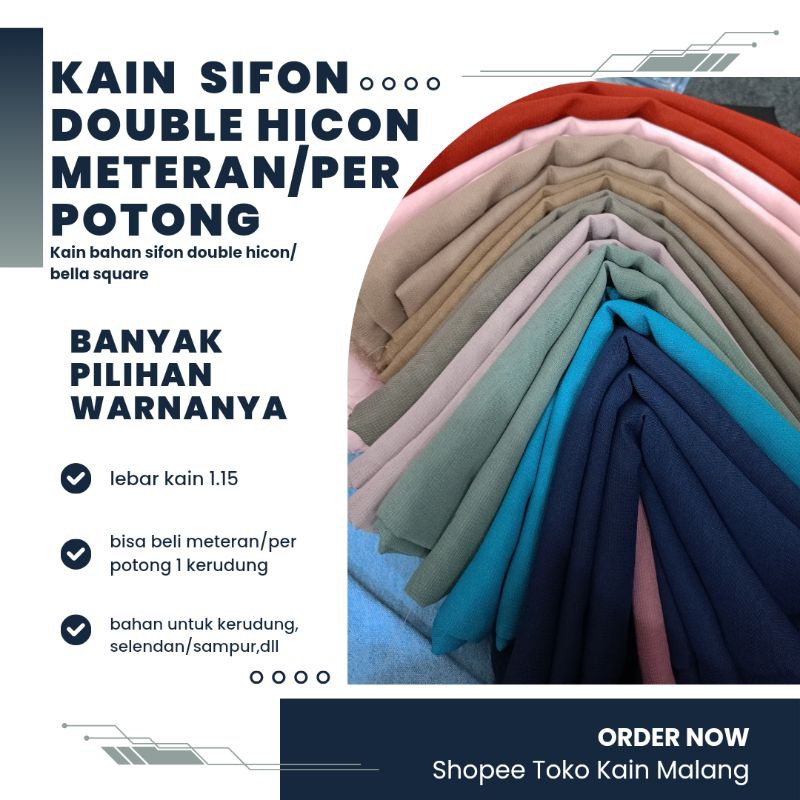 Jual KAIN CHIFFON | KAIN SIFON DOUBLE HICON/BAHAN SIFON HICON/BAHAN ...