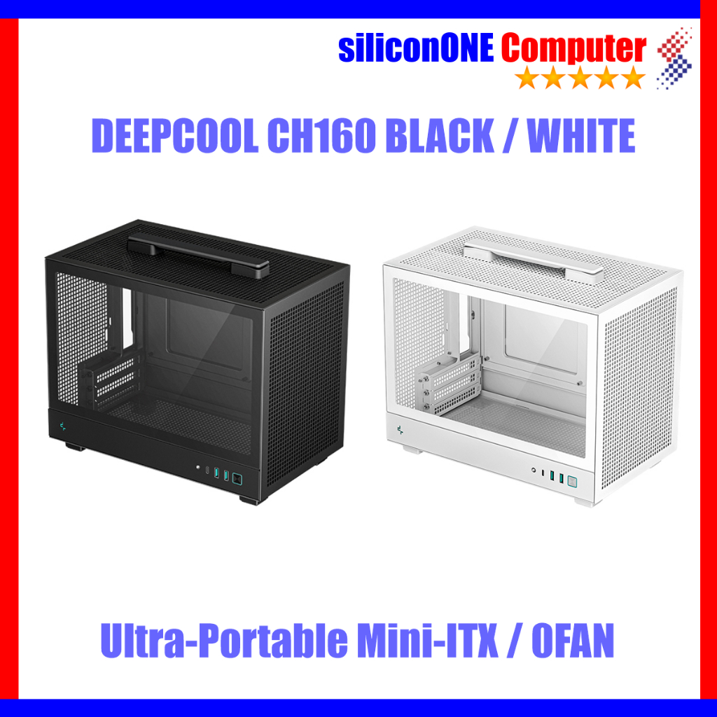 Jual Deepcool CH160 Ultra-Portable Mini-ITX Case Black / White | Shopee ...
