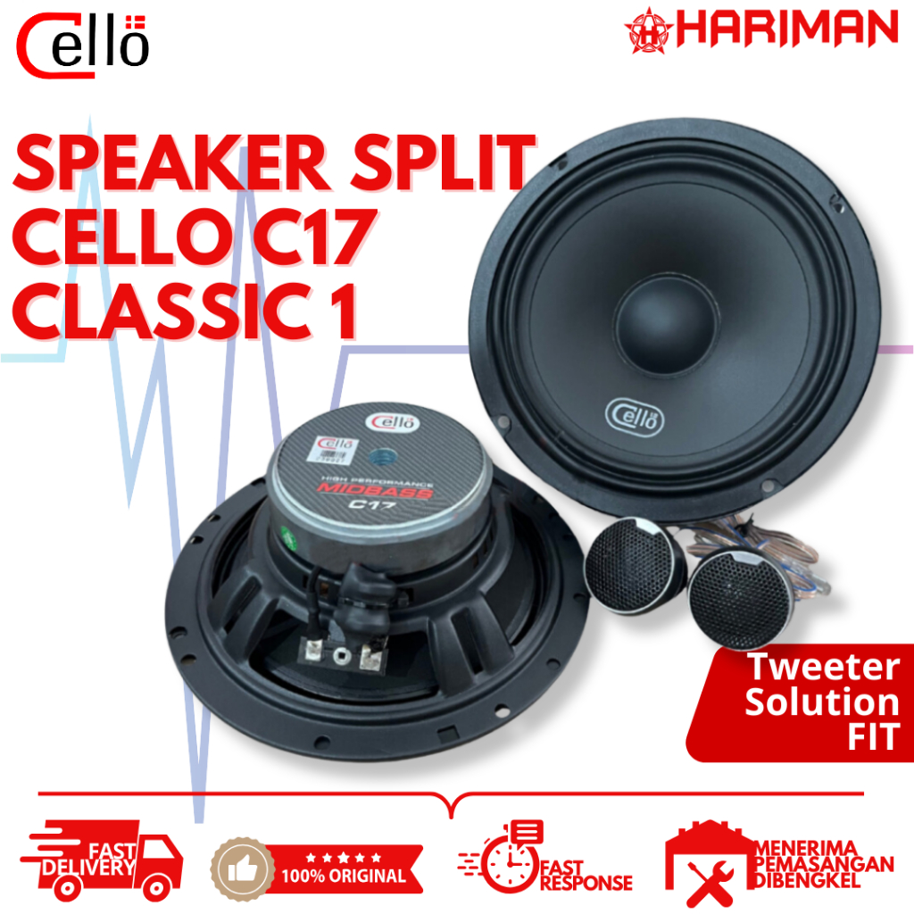 Jual SPEAKER SPLIT 2 WAY CELLO CLASSIC 1 + TWEETER SOLUTION FIT ...