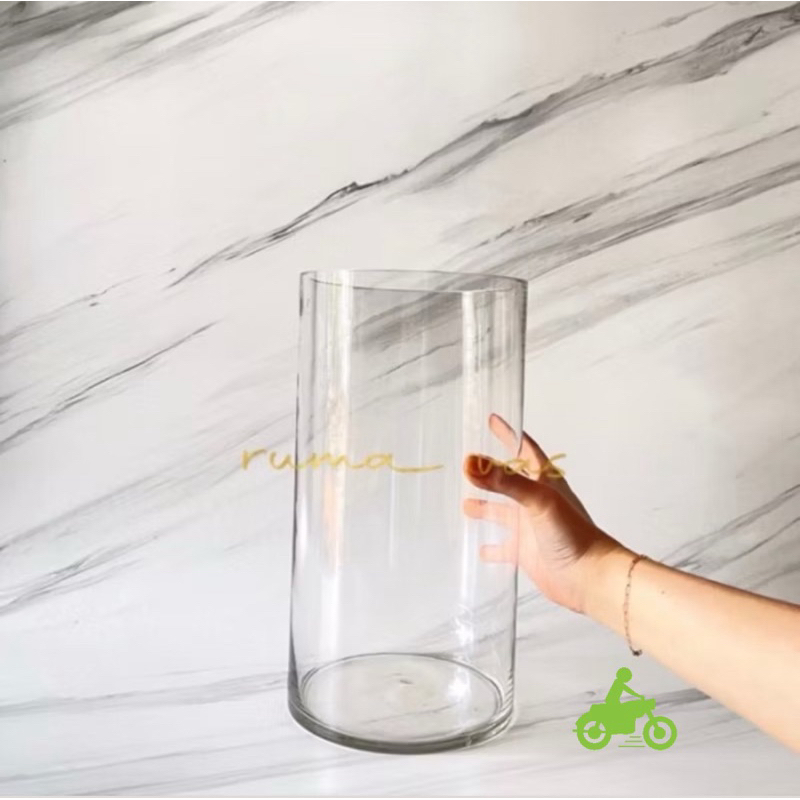 Jual [ OJOL ] Vas bunga kaca tinggi 30cm diameter 20cm vase flower ...