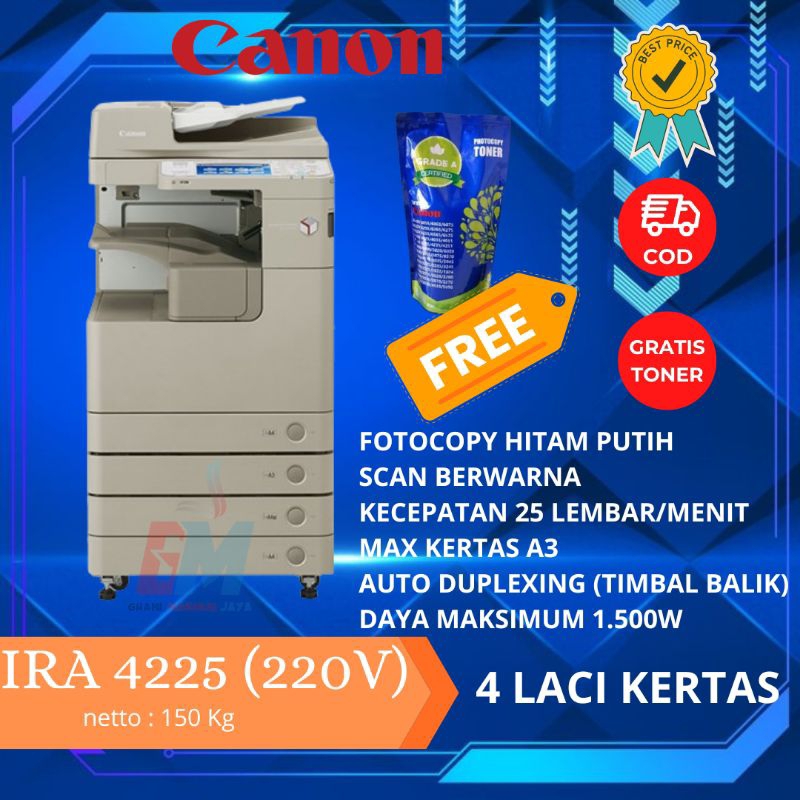 Jual Mesin Fotocopy Asli Eropa Canon IRA 4225 (220V) | Shopee Indonesia