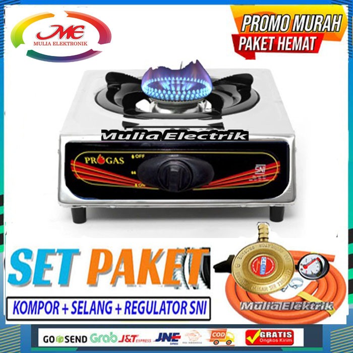 Jual PROGAS Kompor Satu Tungku Stainless / Kompor 1 Tungku full set ...
