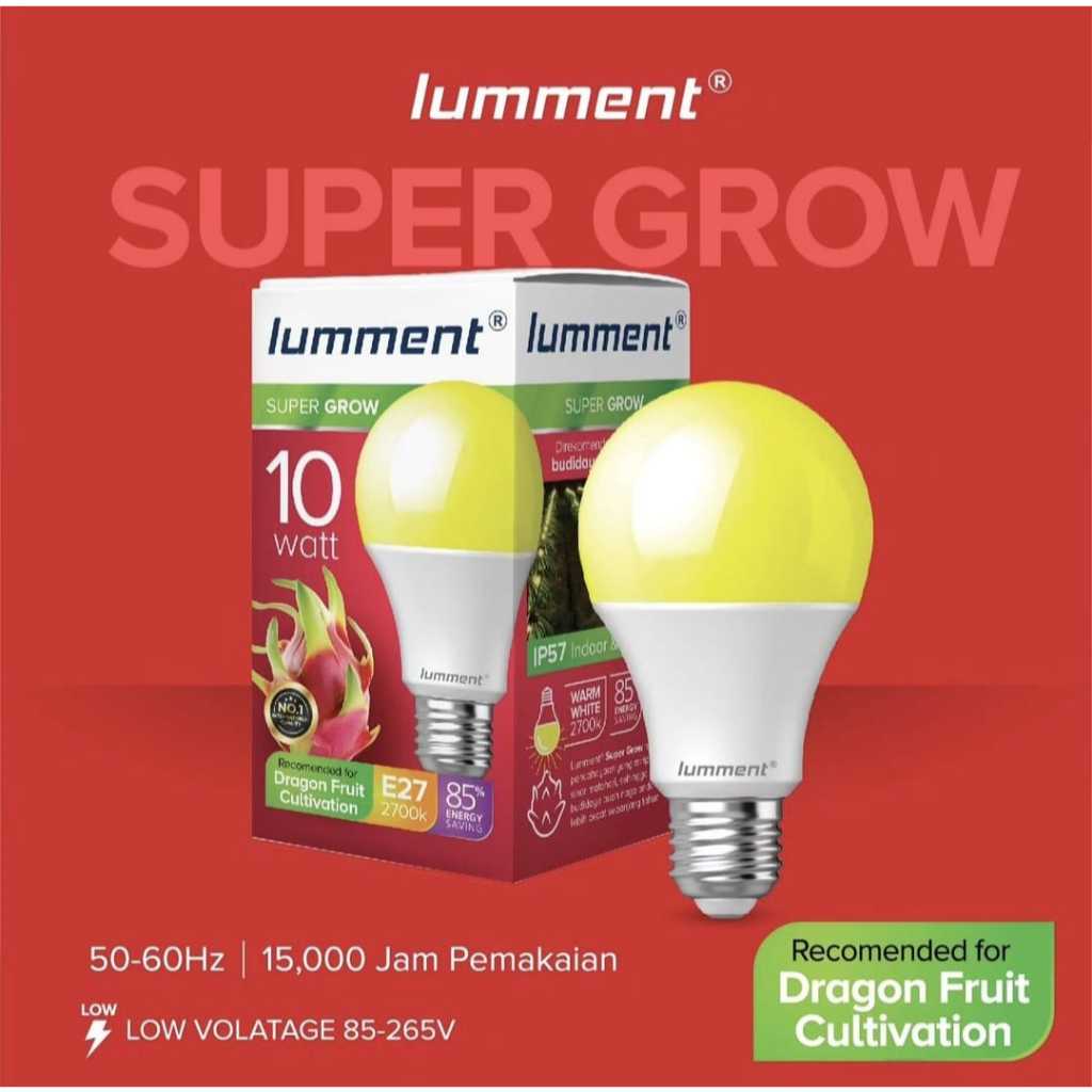 Jual LAMPU LED TANAMAN E27 10W 10 WATT LUMMENT GROW LIGHT KUNING BUDIDAYA BUAH NAGA DRAGON FRUIT ...