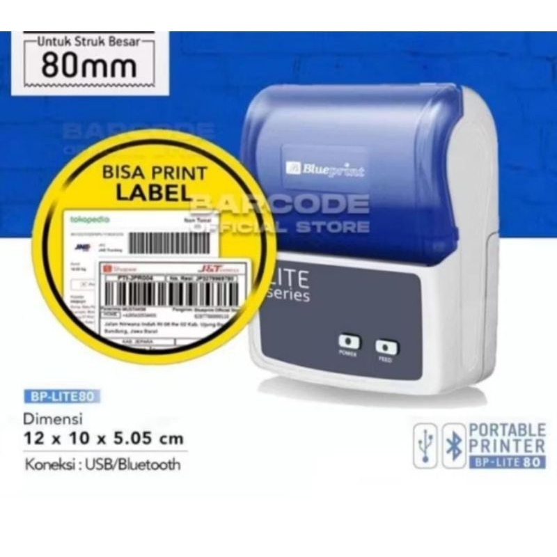 Jual Mobile Printer Portable Cetak Struk Resi Bon Barcode Thermal Bill ...