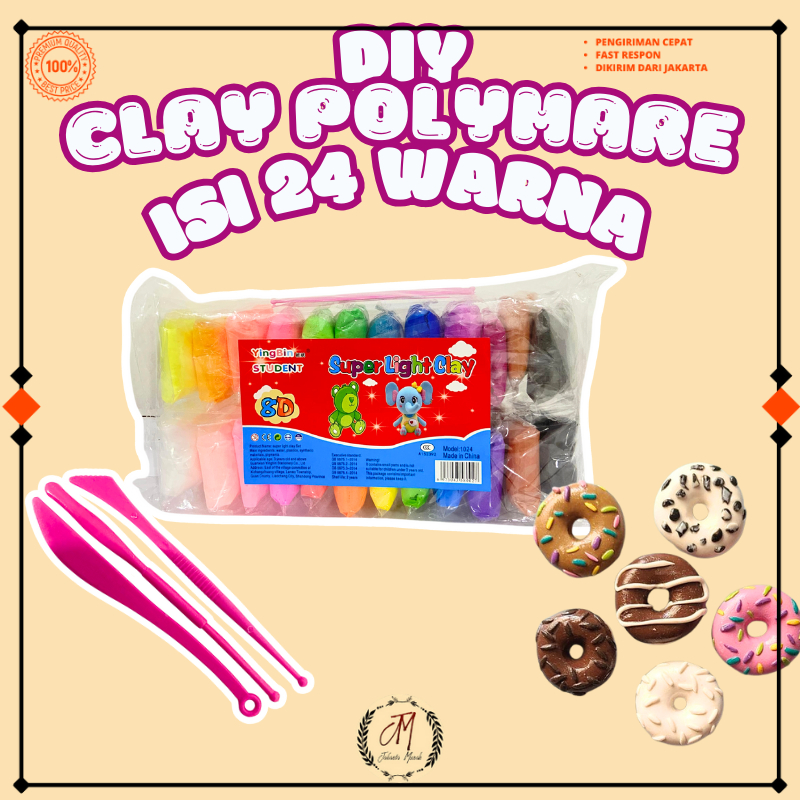Jual JMR 24Pcs Warna Clay Polymerr Slime Edukasi Dough Colour Play Toys ...