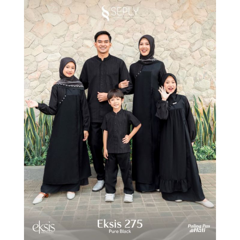 Jual Baju Sarimbit Seply 2025 Eksis 275 Pure Black | Shopee Indonesia