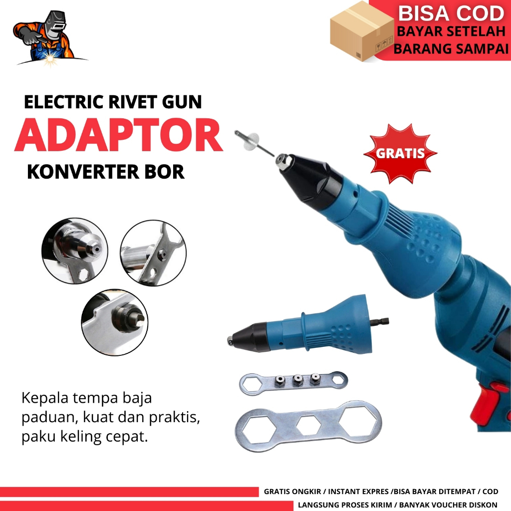 Jual Alat Rivet Tang Rivet Ripet Sambung Konverter Bor Rivet Gun ...
