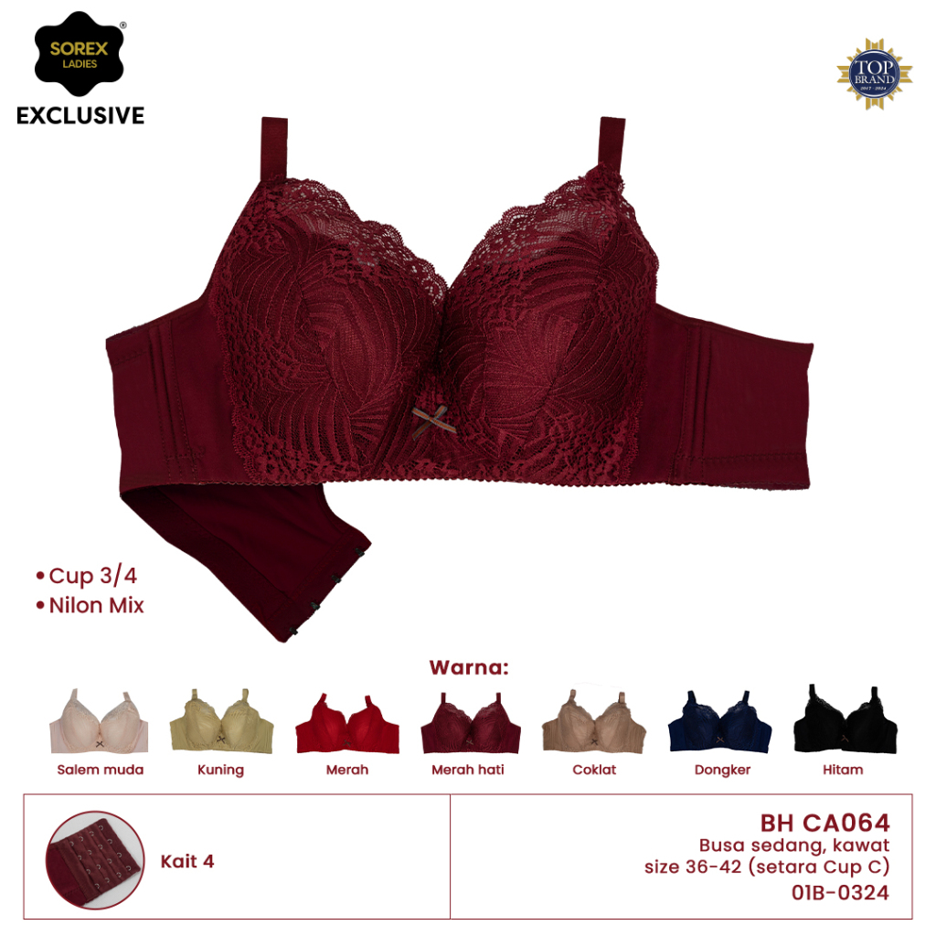 Jual Sorex Exclusive Bra Busa Sedang Kawat Setara Cup C Kait 4 Cup 3/4 ...