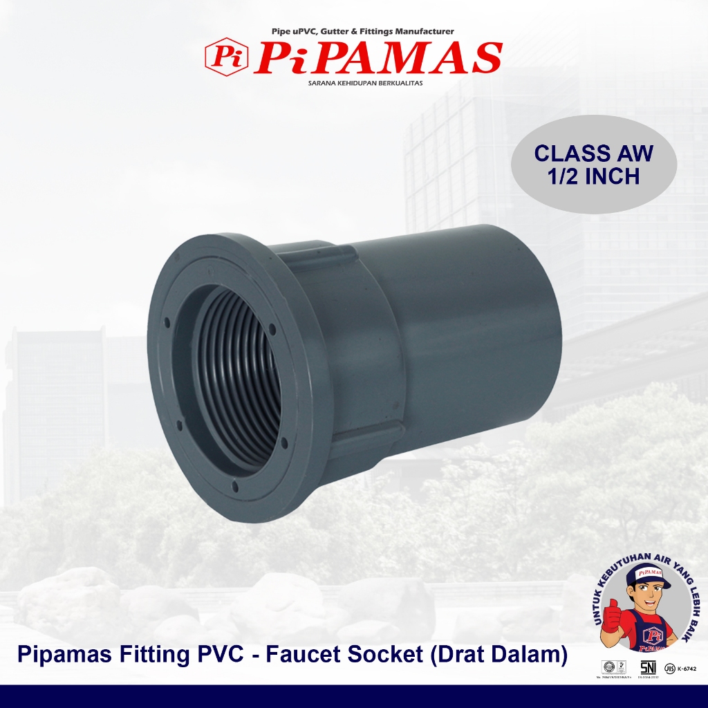 Jual PiPAMAS Fitting PVC - Faucet Socket 1/2" (Inch) | Shopee Indonesia