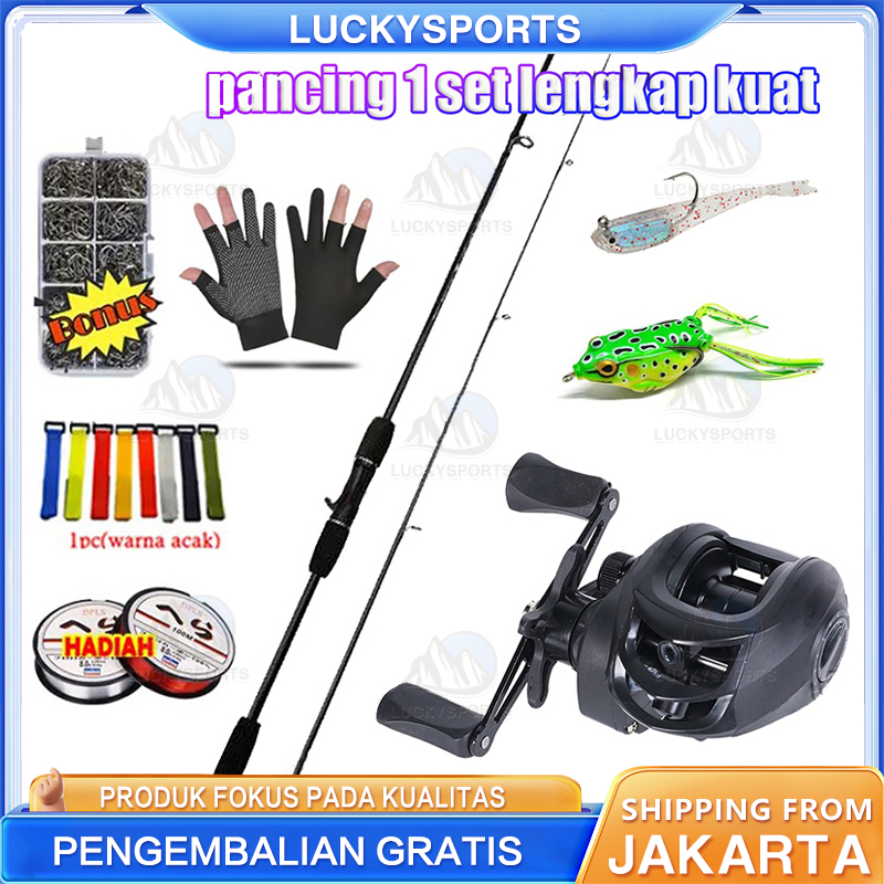 Jual (beli 1 dapat 8) 1.6M/1.8M/2.1M/2.4M Joran Pancing Set / joran pancing 1 set murah ...
