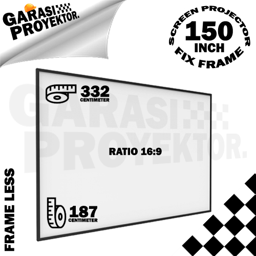 Jual Layar Proyektor Fixed Frame 150” 16:9 White Screen - Bezel Less ...