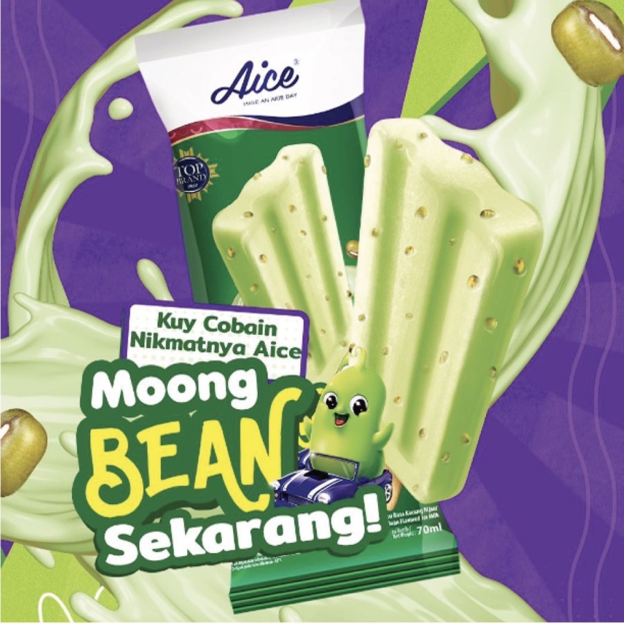 Jual Aice Ice Cream Moong Bean Es Krim Kacang Hijau stick isi 10pcs ...