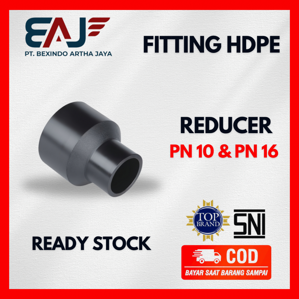 Jual Reducer Pipa Hdpe Ukuran 200 x 110 mm PN 10 dan PN 16 | Reducer ...