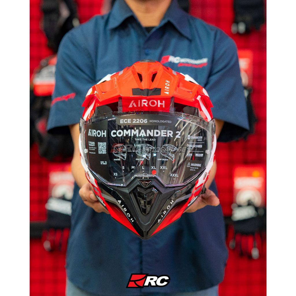 Jual Helm Motor Full Face - Airoh Commander 2 Mavick Red Gloss Original ...