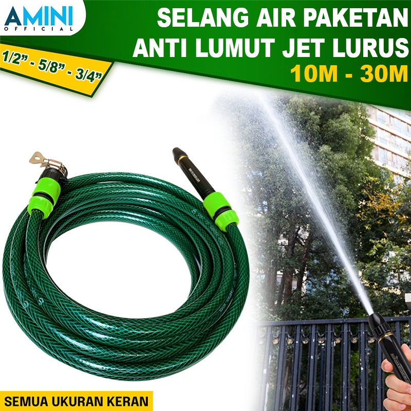 Jual AMINI Paket Selang Air 30 Meter 1/2 5/8 3/4 inch Selang Air Cuci ...