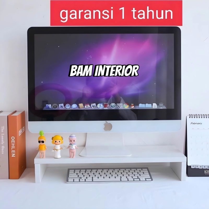 Jual stand monitor tempat pc dudukan komputer laptop deskop rak serbaguna minimalis aesthetic ...