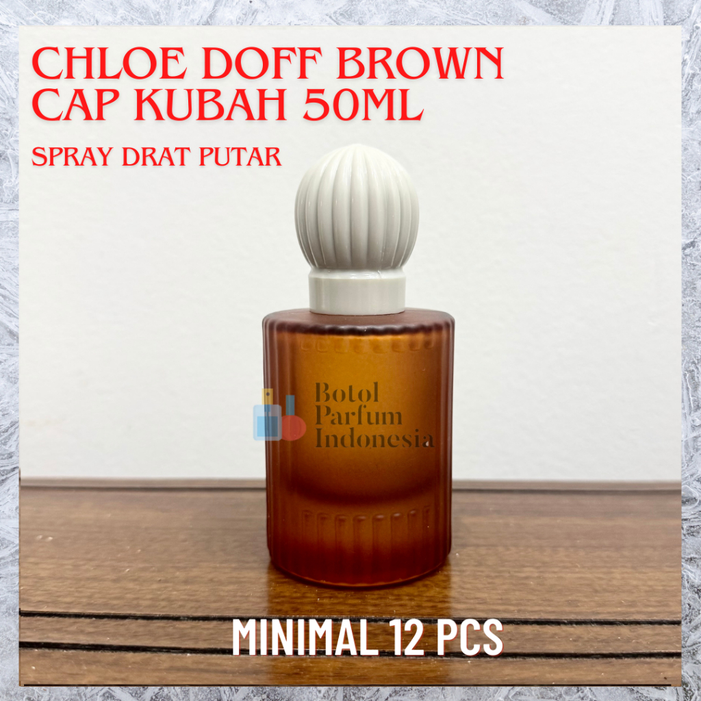 Jual Botol Parfum Kaca Chloe Brown 50ml Cap Kubah Spray Drat Putar ...