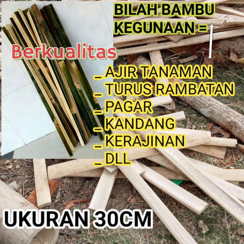 Jual Bilah Bambu Ukuran 30CM/Ajir bambu/turus bambu | Shopee Indonesia