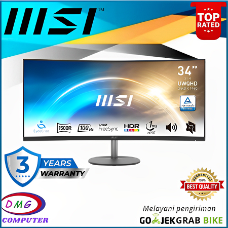 Jual Monitor MSI LED PRO MP341CQ - Curved UWQHD 34" Inch | Shopee Indonesia