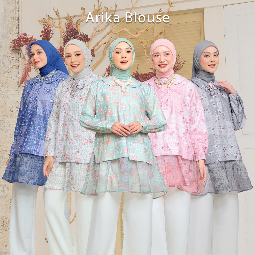 Jual NUNA Arika Blouse | atasan Wanita motif printing | Shopee Indonesia