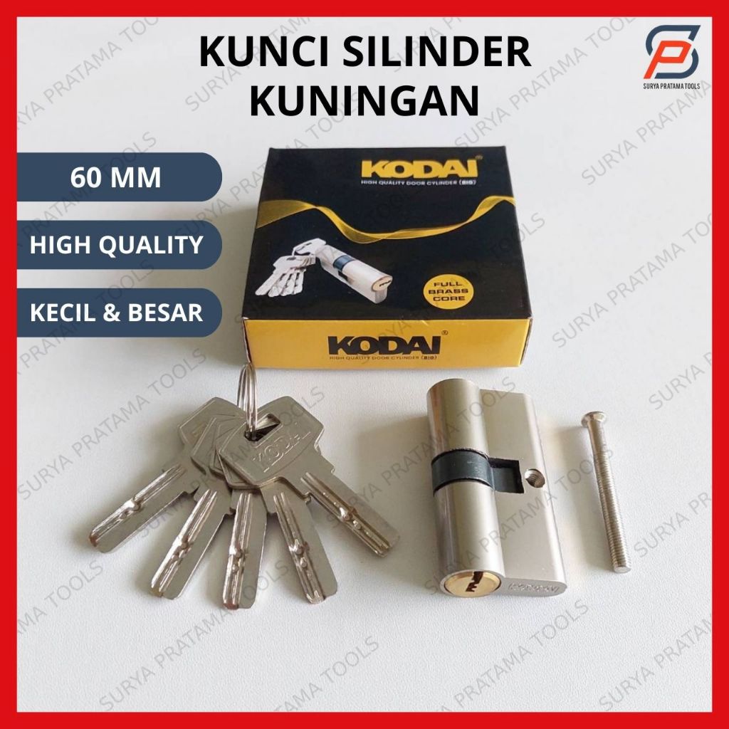 Jual Silinder Kunci Pintu Kuningan 60mm Kecil Sedang Besar 60 mm Cylinder Anak Kunci Pintu Kodai ...