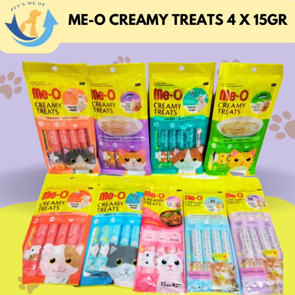 Jual MEO Creamy Treats Cat Snack 60gr (4 x 15gr) | Shopee Indonesia