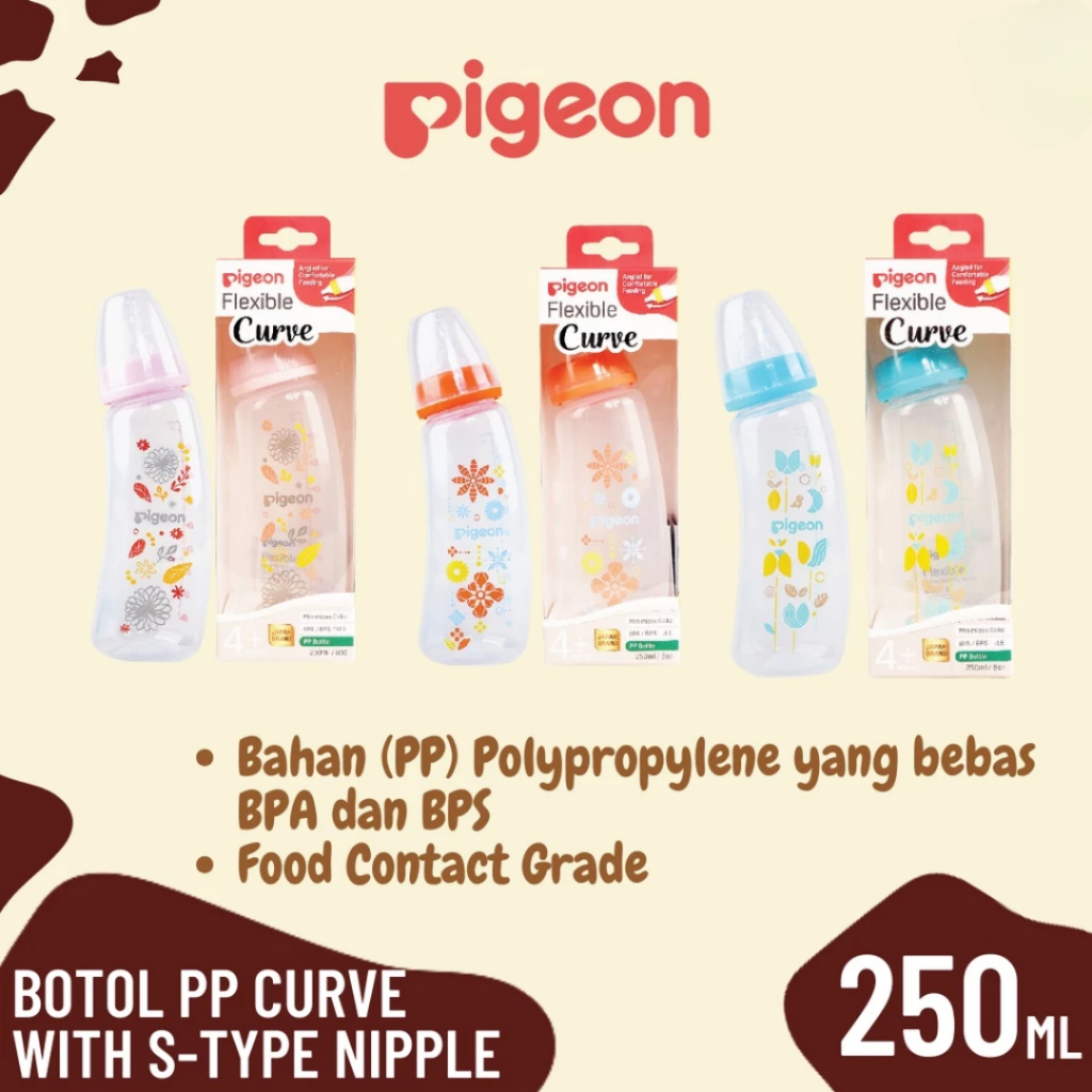 Jual Pigeon Botol PP Clear Curve With S-Type Nipple - Botol Susu Bayi ...