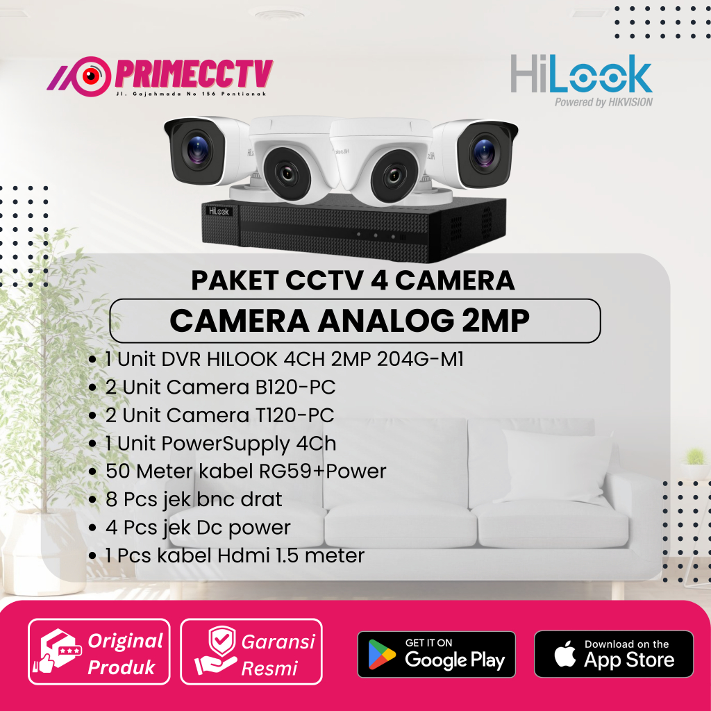 Jual Paket cctv Hilook 4 Camera 2MP | Shopee Indonesia