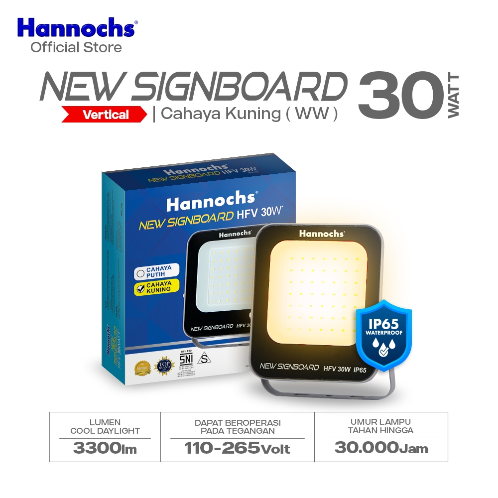 Jual Hannochs Lampu Sorot LED Flood Light New Signboard HFV 30W Cahaya ...