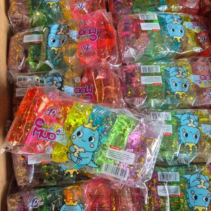 Jual Isi 6 Pcs Slime Bantal Crystal Mud Karakter Labubu sanrio dino ...