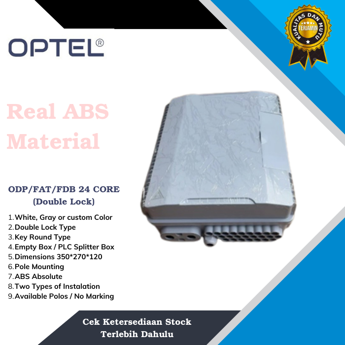 Jual ODP/FAT/FDB/FTTH BOX 24 CORE DOUBLE / SINGLE LOCK OPTEL + BOX ...