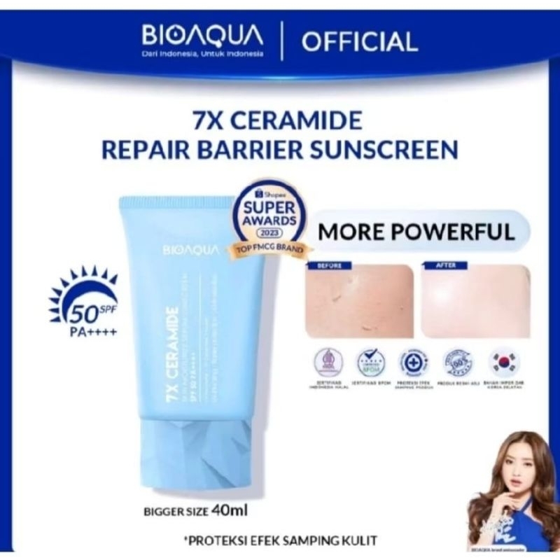 Jual Bioaqua Sunscreen 7X Ceramide Serum SPF 50 PA++++ | Shopee Indonesia