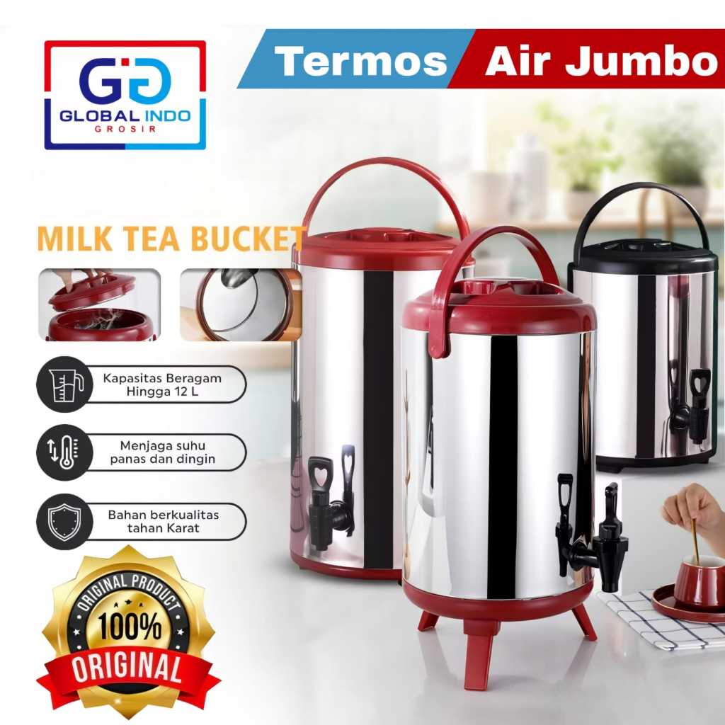 Jual Termos Air Milk Tea Bucket Water 8 10 12 Liter Dispenser Minuman ...