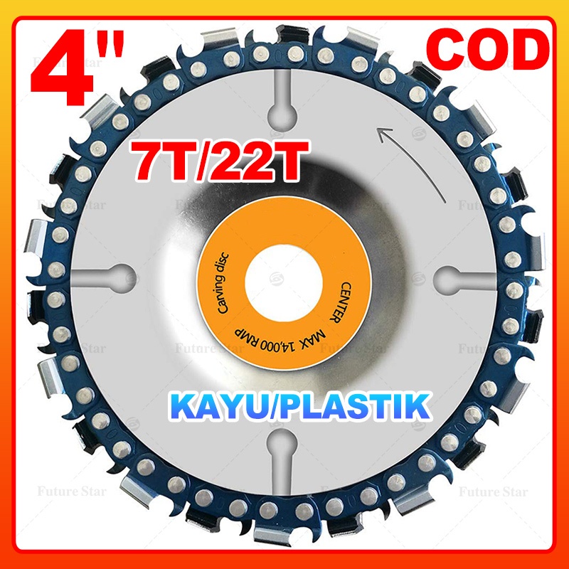 Jual Wood Carving Disc 4" Inch / Disc Chain Saw Rantai Angle Grinder ...